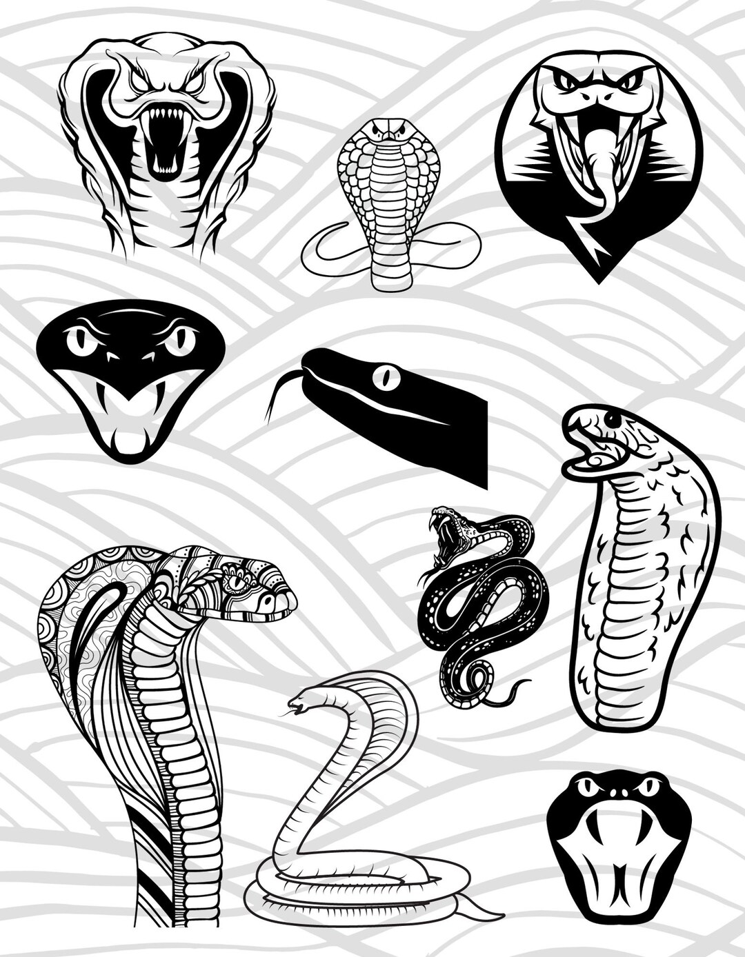Cobra Snakes Svg,file Snake Head Svg,snake File,snake Shirt Svg,king ...