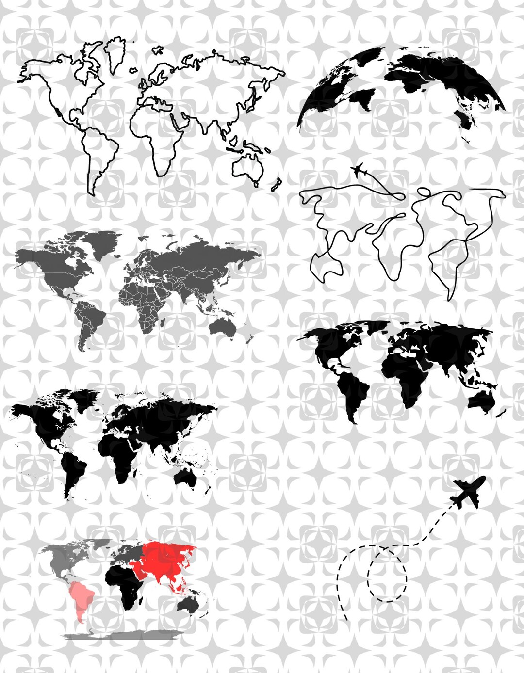 World Map Svg,digital,travel Decor,wanderlust Art,printable Poster,svg ...
