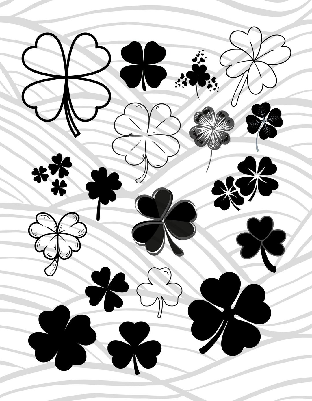 Kleeblatt svg, Kleeblatt svg Bundle, Kleeblatt Clipart, Kleeblatt ...