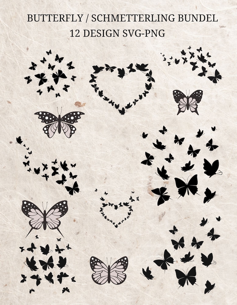Butterfly Plotter File SVG, Insect Cricut, Plotting Bundle, Butterfly ...