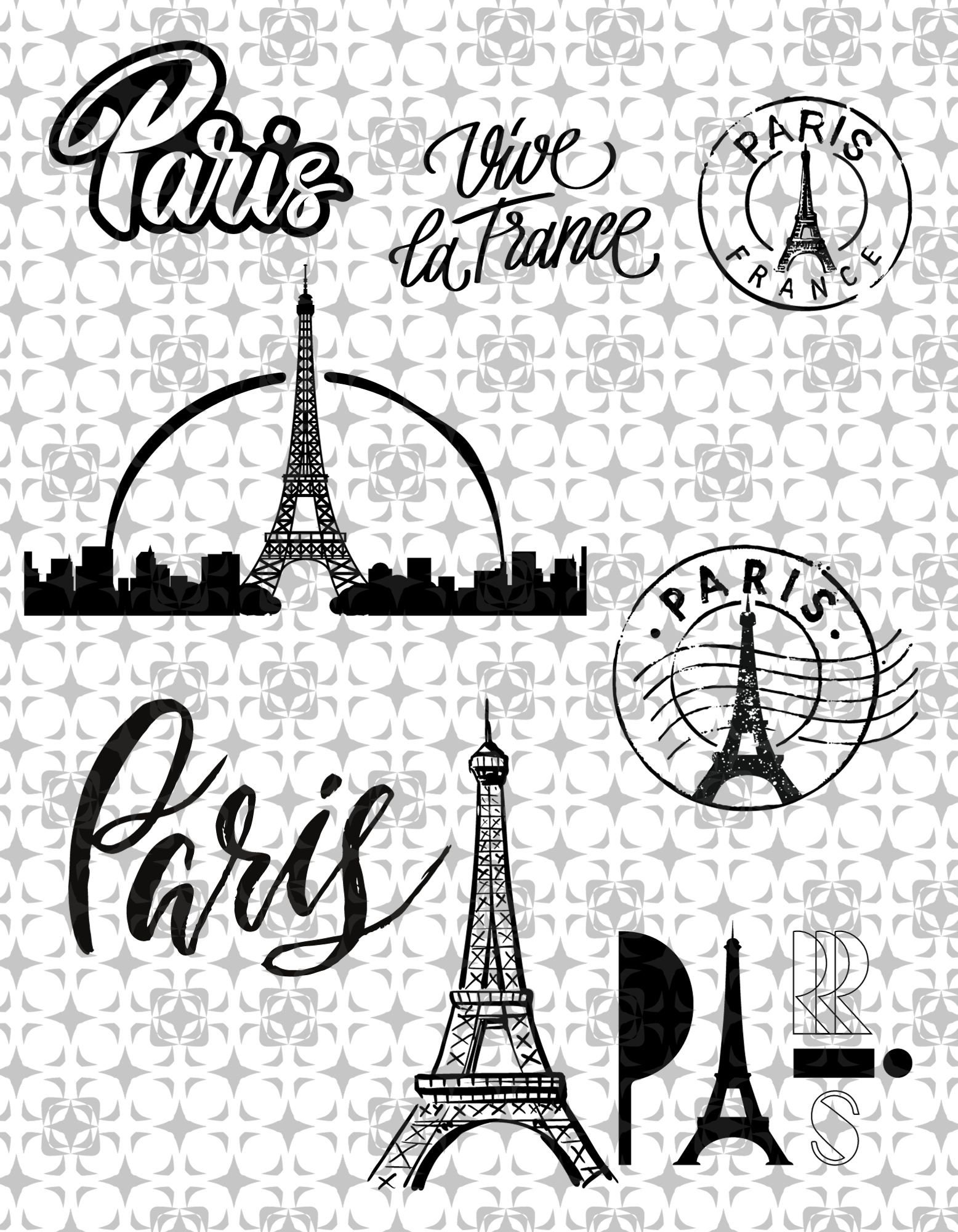 Paris Cut Files Clipart Downloads,eiffel Tower Svg,paris Svg,silhouette ...