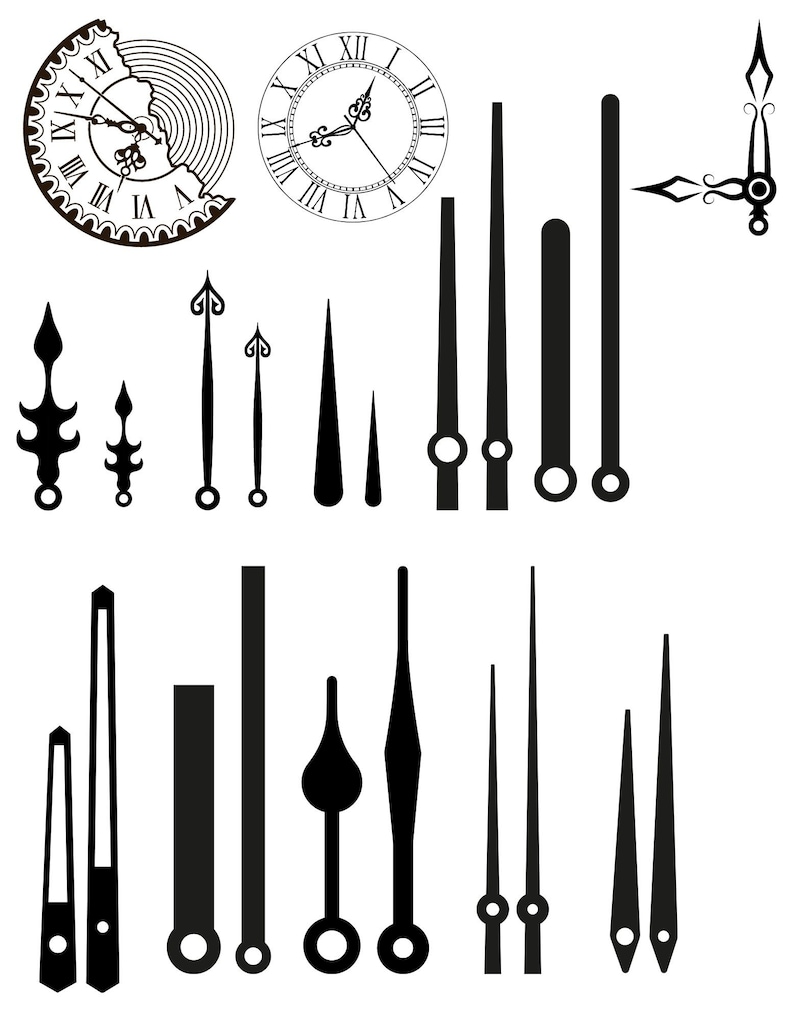 Clock Face Collection-clock Face Svg,clock Face Template,clock Stencils ...
