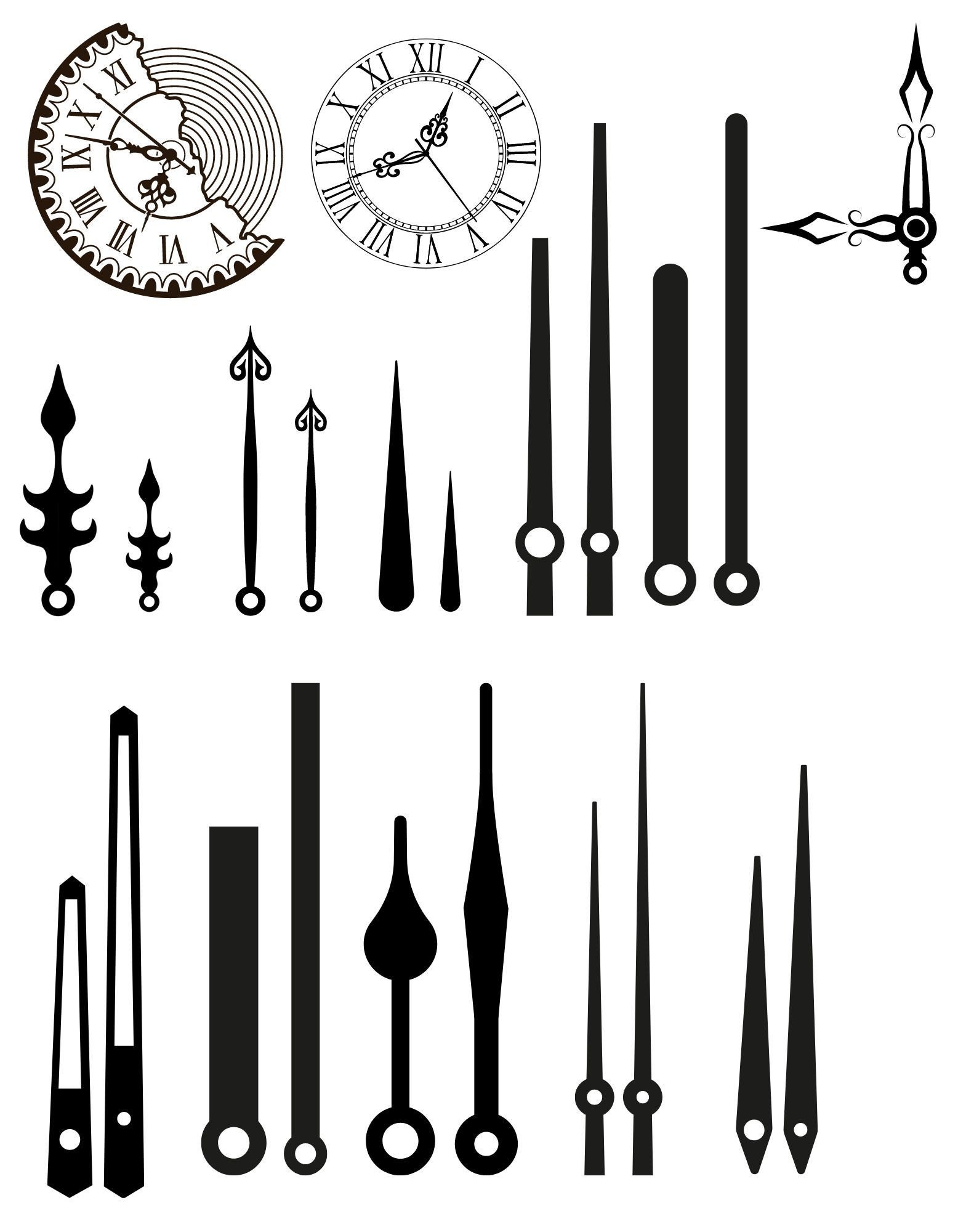 Clock Face Collection-clock Face Svg,clock Face Template,clock Stencils ...