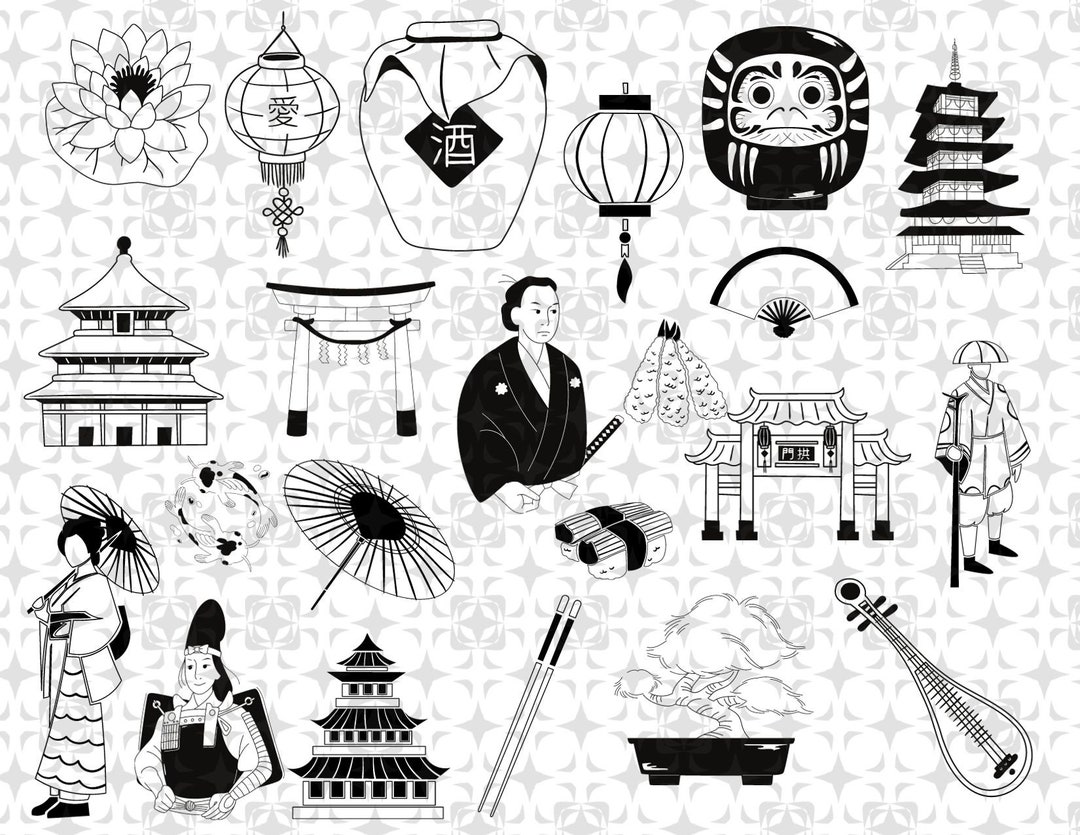 File for Cricut,chinese Element Set Vector PNG, SVG Symbols Silhouette Svg Bundle, China Cricut ...