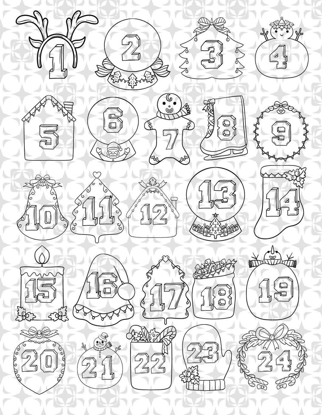 Advent Calendar Numbers Plotter File, Laser NEW, New, Christmas, 1-24 ...