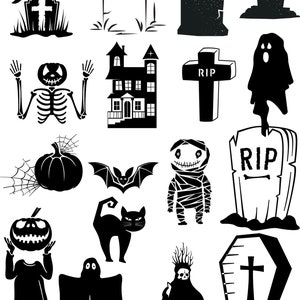 Halloween Digital Clipart Set,spooky Graphics,halloween Party Decor ...