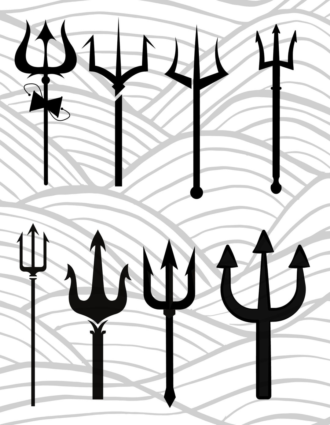 Trident Svg,trident Clipart, Trident Silhouette,clip Art Silhouettes ...