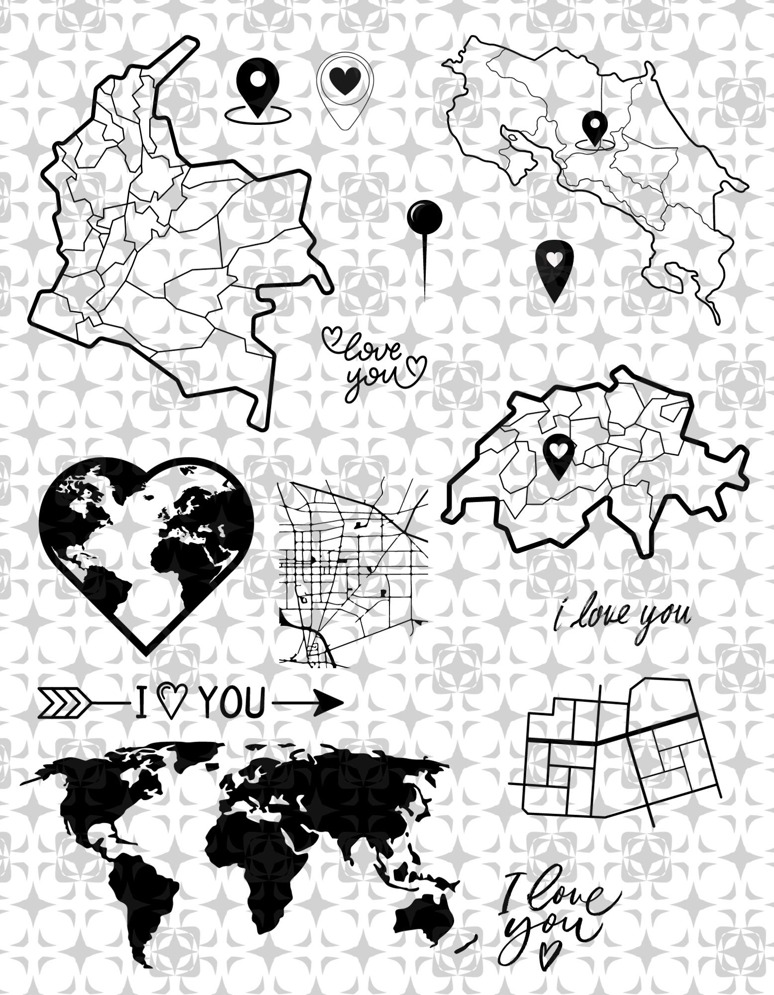 Map Svg,first Meeting Map Svg,where We Met Svg,i Love You Svg,i Love ...