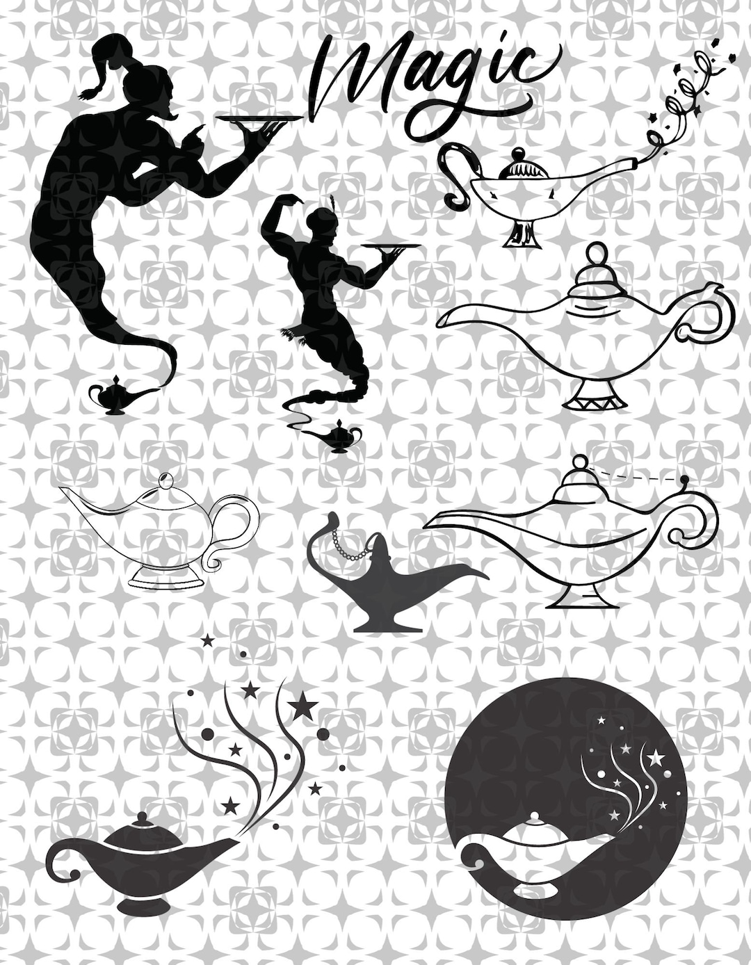 Magic Lamp Svg,genie Lamp Svg,lamp Svg,lamp Clipart,lamp Files for ...