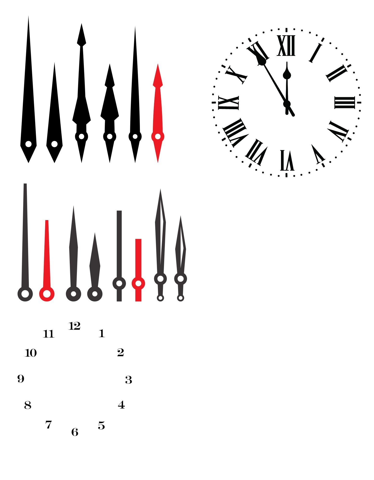 Clock Face Collection-clock Face Svg,clock Face Template,clock Stencils ...