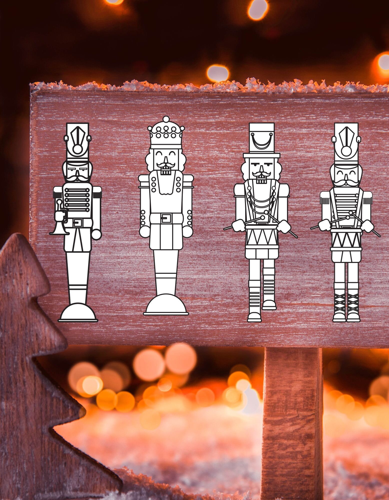 Black and White Outline, Nutcracker Svg, Castle Guard or Toy Soldier ...