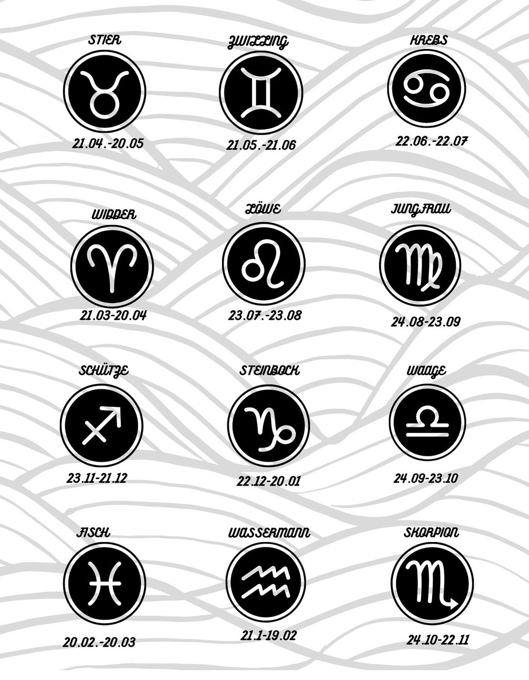 Zodiac Signs Svg Bundle,horoscope SVG Bundle,celestial Zodiac Signs Svg ...