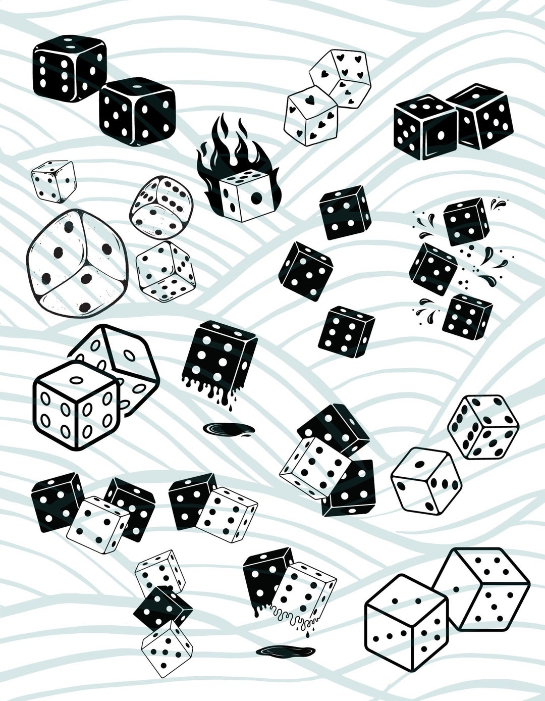 Dice SVG, Geometric Dice Design, Game Dice, Digital Cutting File, DIY ...