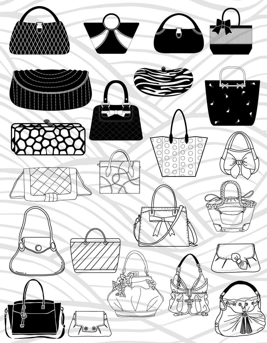 Handbag Svg, Handbag Silhouette, Ladies Purse Svg, Women's Handbag Svg ...