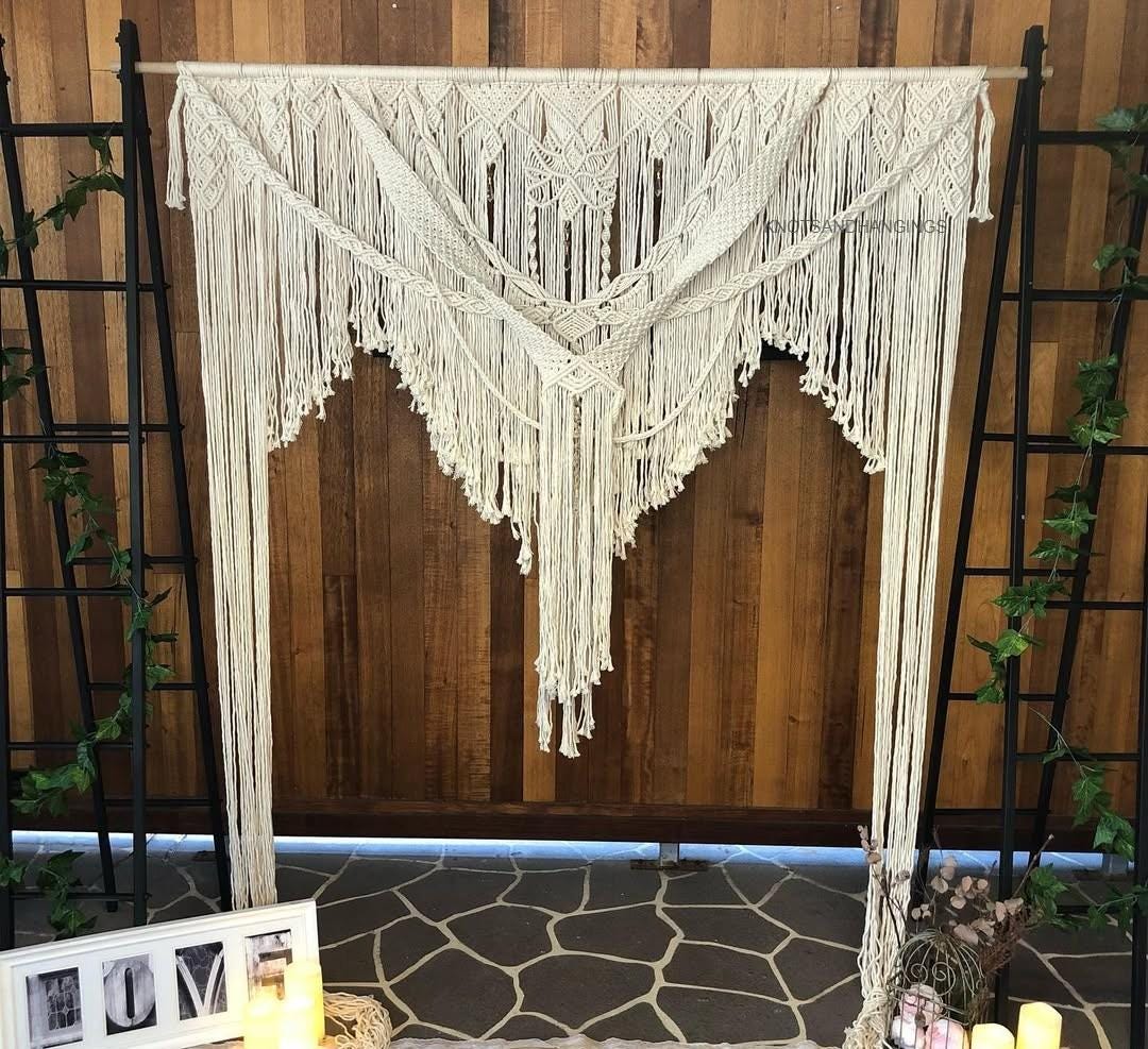 Hanging Boho Party Photo Booth Tapestry Wedding Backdrop, Wall Hanging ...