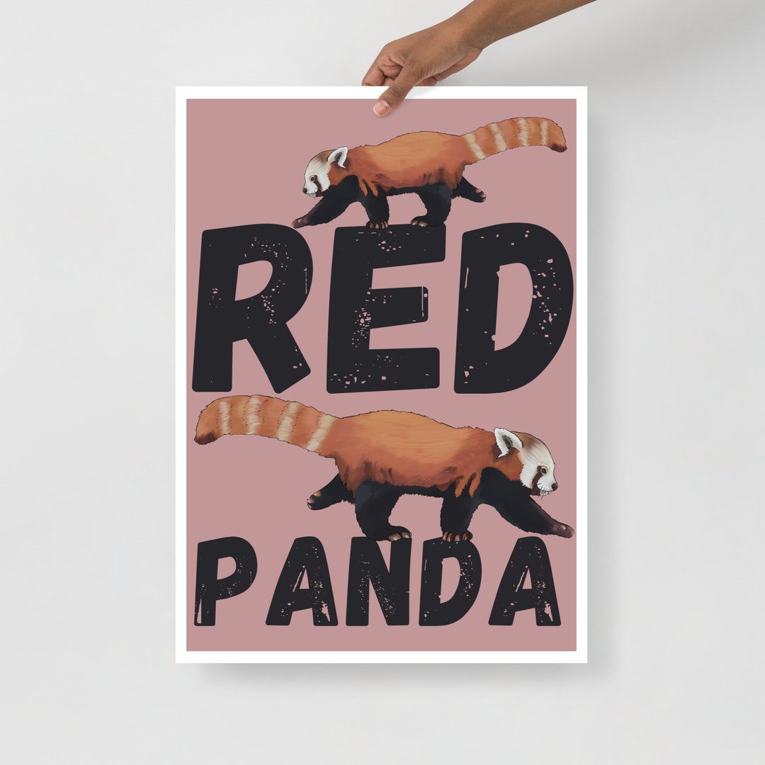 Hand-drawn Red Panda Poster Portrait - Etsy