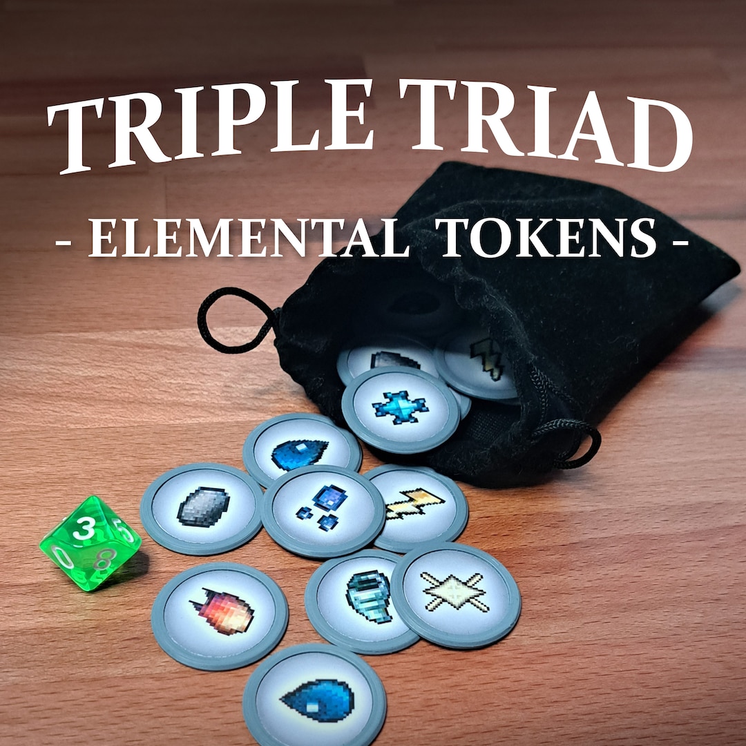 Triple Triad Elemental Tokens - Deck Accessory - Etsy