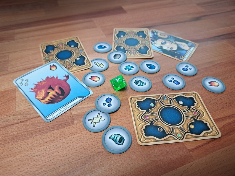 Triple Triad Elemental Tokens - Deck Accessory - Etsy