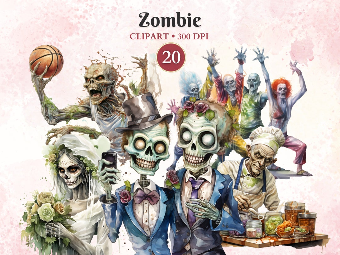 Halloween Zombie Clipart Halloween Characters Halloween - Etsy