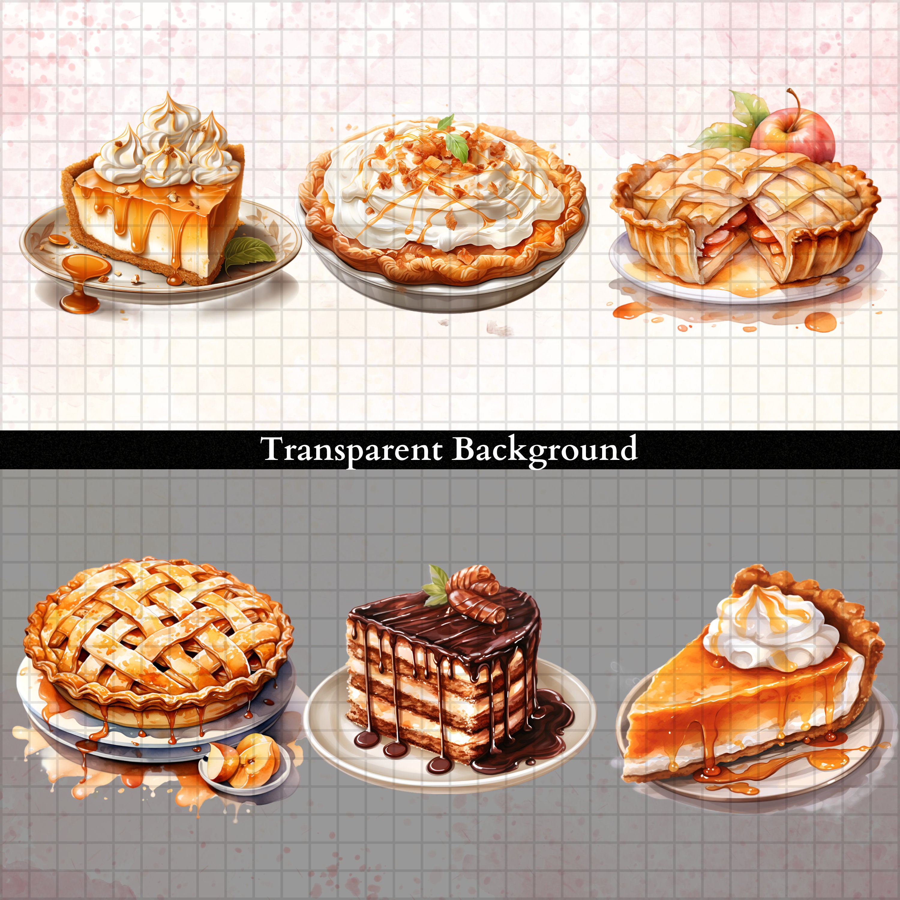 Pie Party Clipart Bundle, Sweet Clipart, Traditional Dessert, Pumpkin ...