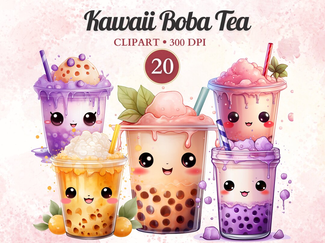 Kawaii Boba Tea Clipart, Bubble Tea Png, Kawaii Food Art, Summer ...