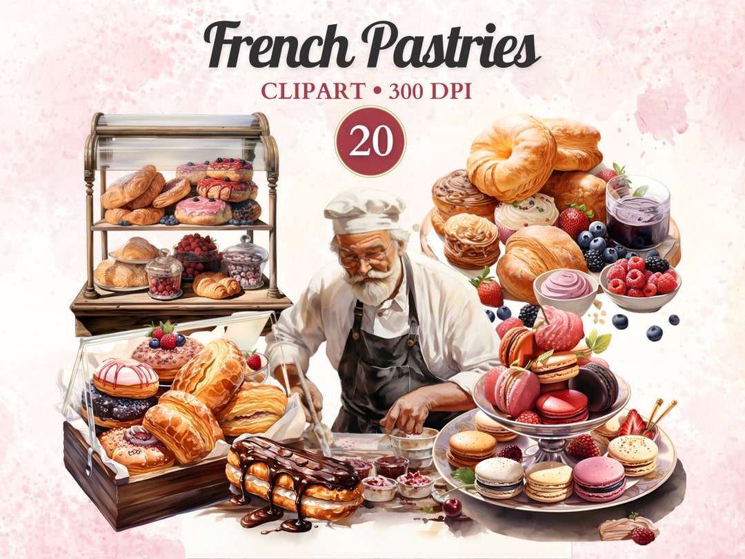 French Pastries Clipart French Bakery Clipart French Sweets Pastry