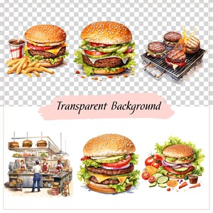 Burger Clipart, Burger Png Vector, Meat Clipart, American Food, Grill ...