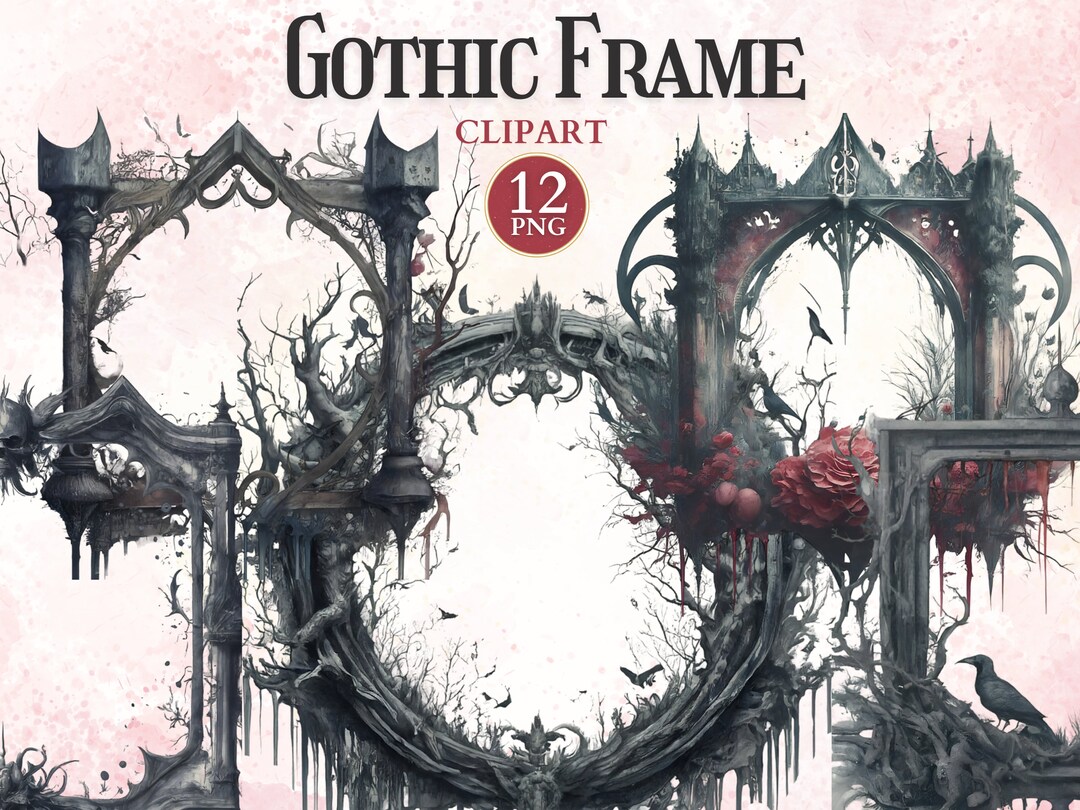 Gothic Frame Clipart, Antique Printable Frames Png to Ornate Picture ...