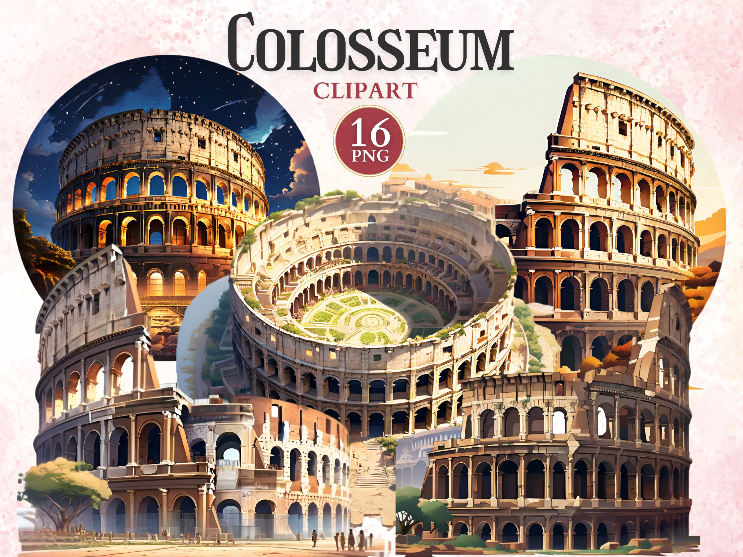 Colosseum Clipart, Ancient Rome Clipart, Roman Clipart, Gladiator Png ...
