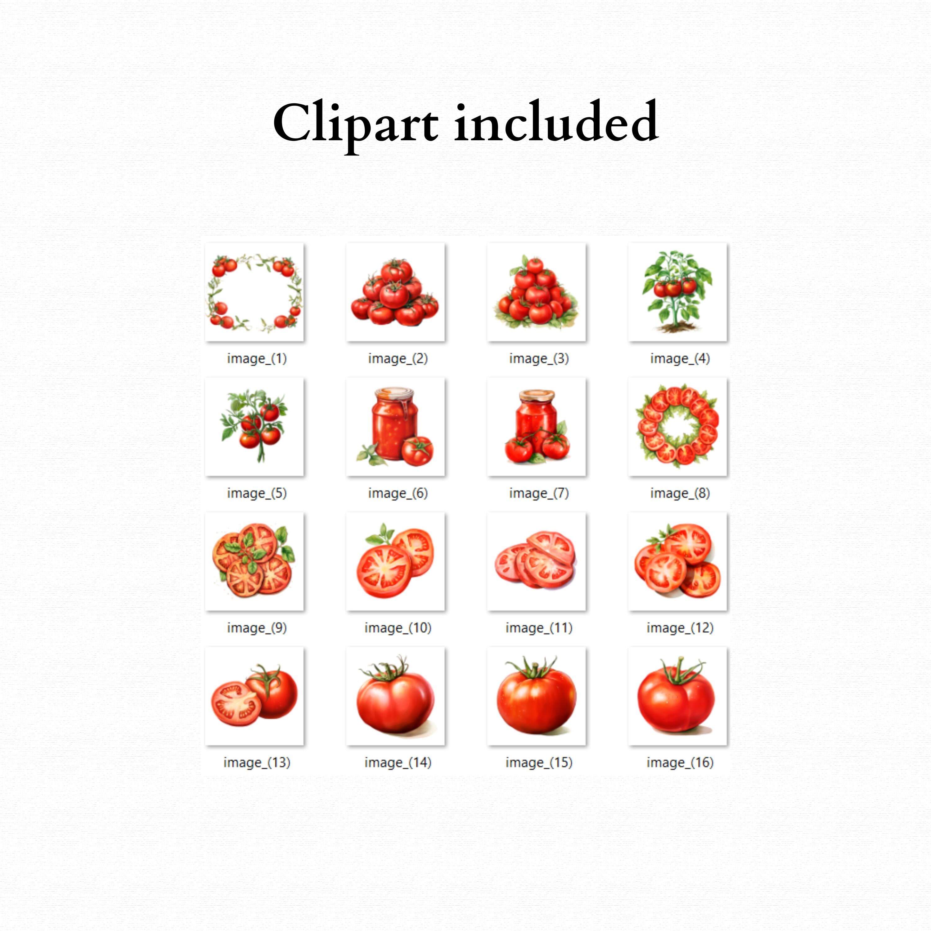 Tomato Clipart Watercolor Vegetables Png Healthy Food - Etsy