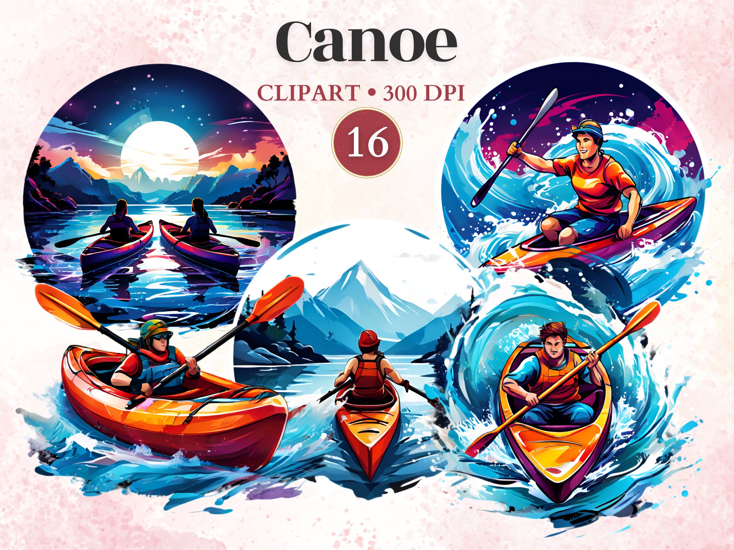 Canoe Clipart, Adventure Icons, Kayak Silhouette, Trail Vector Art ...