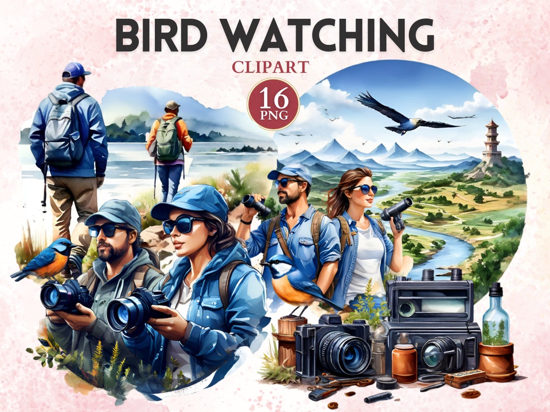 Bird Watching Clipart, Bird Watcher, Bird Png, Ornithology, Nature ...
