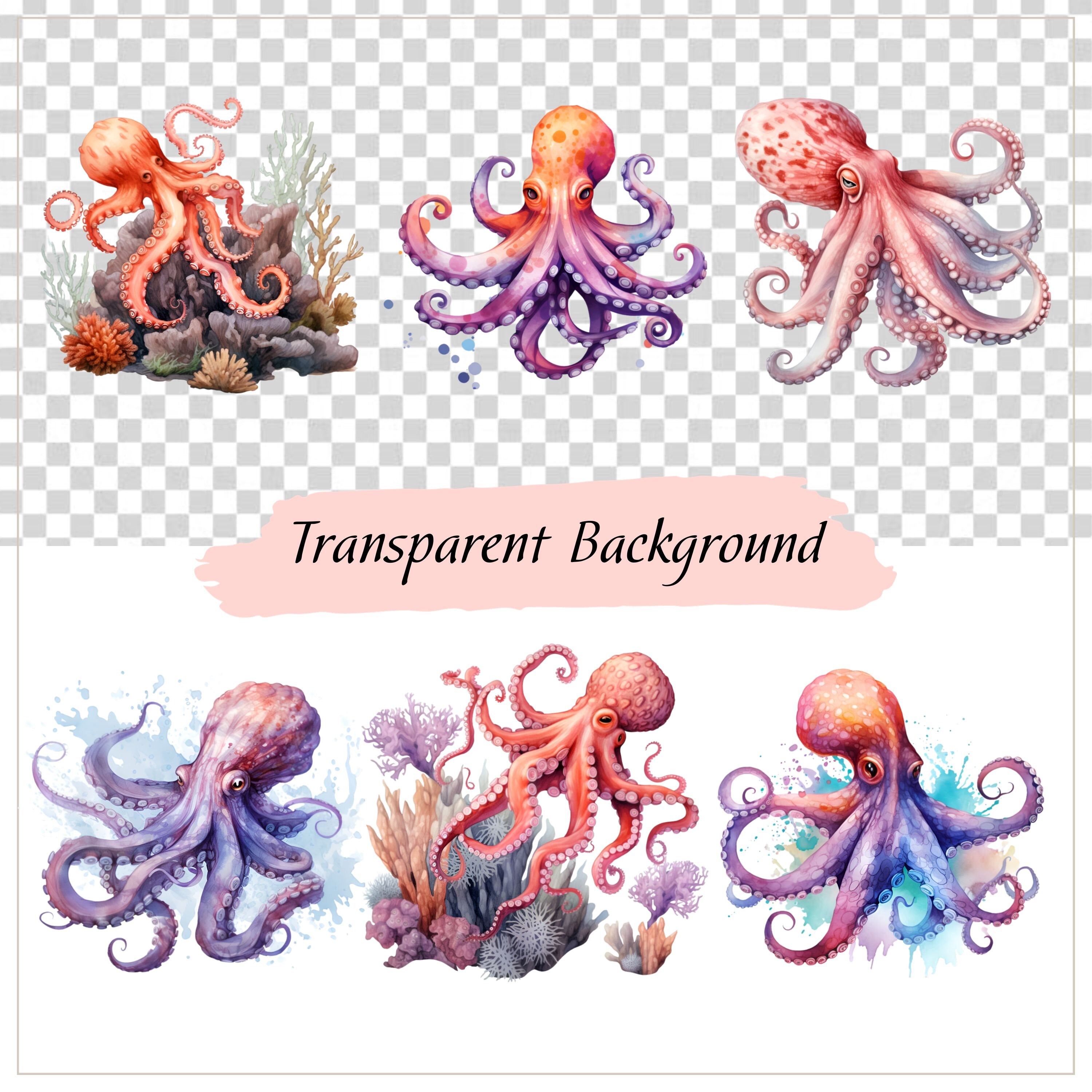 Octopus Clipart, Octopus Png, Fish Clipart, Fish Silhouette, Fish ...