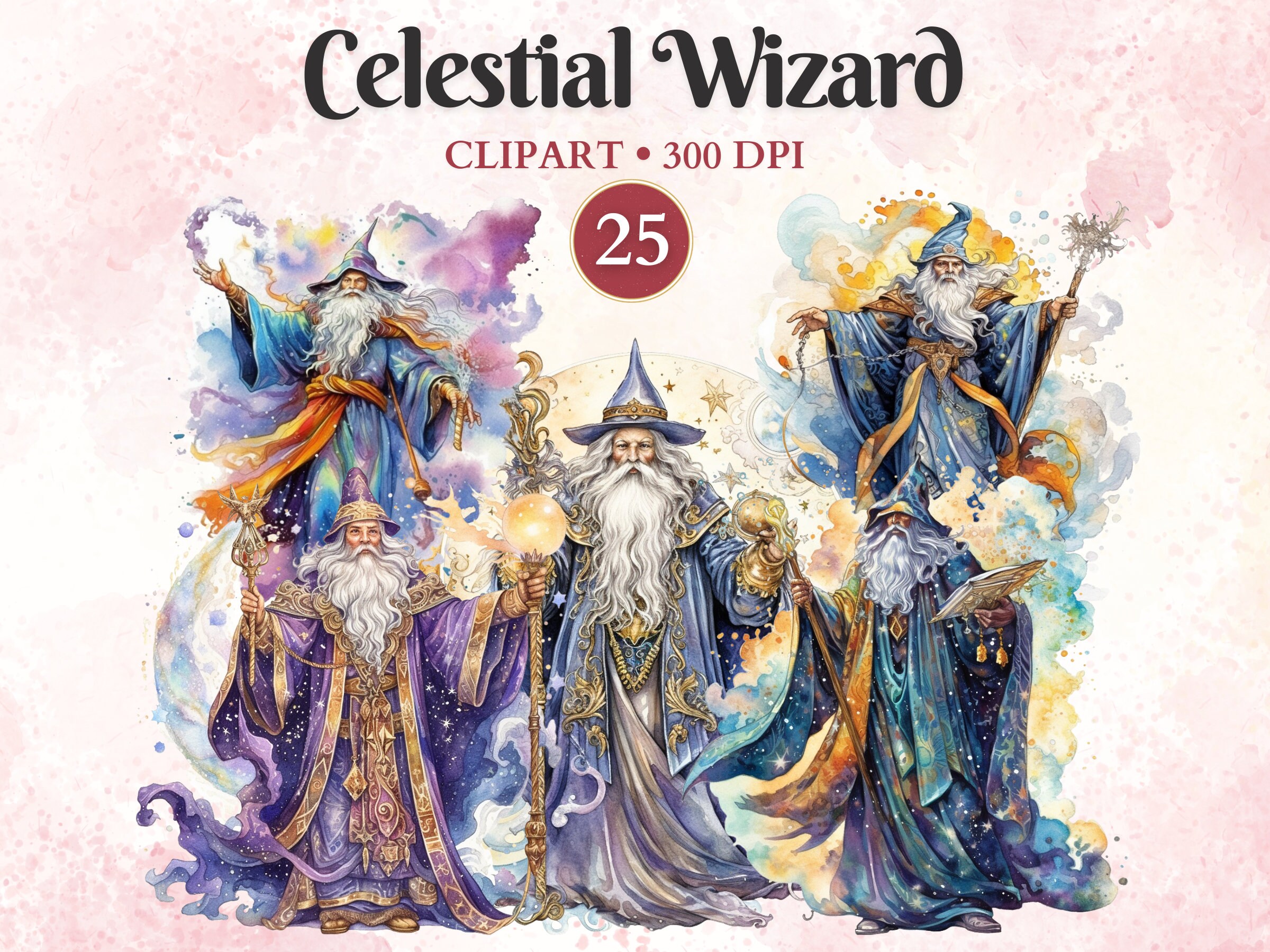 Celestial Wizard Clipart, Magic Clip Art, Magical, Wizard Graphics ...
