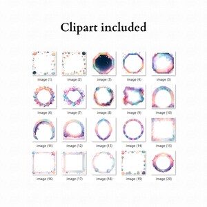 Galaxy Frame Clipart, Watercolor, Border Clipart, Space, Universe, Png ...