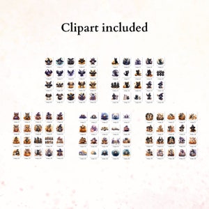 Kawaii Animals Clipart, Bundle, Halloween Clipart, Cute Animals Png ...