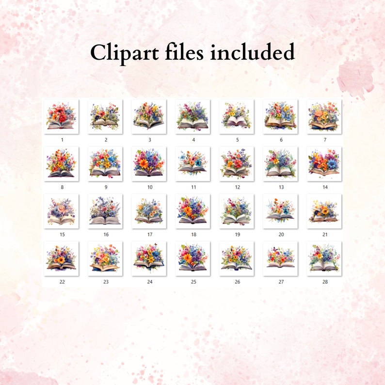 Floral Open Book Clipart Fantasy Books Magic Books - Etsy