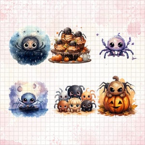 Kawaii Spider Clipart, Halloween Animals Clipart, Cute Spider Clipart ...