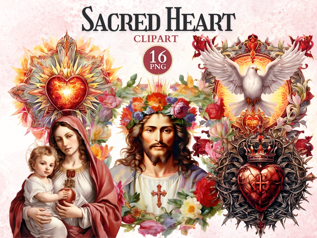 Sacred Heart Clipart, Sacred Heart Jesus, Christian Icon, Sagrado ...