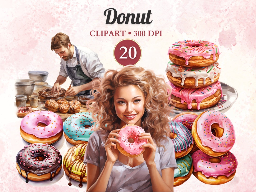 Donut Clipart, Traditional Sweet, Delicious Dessert, Doughnut Clipart ...