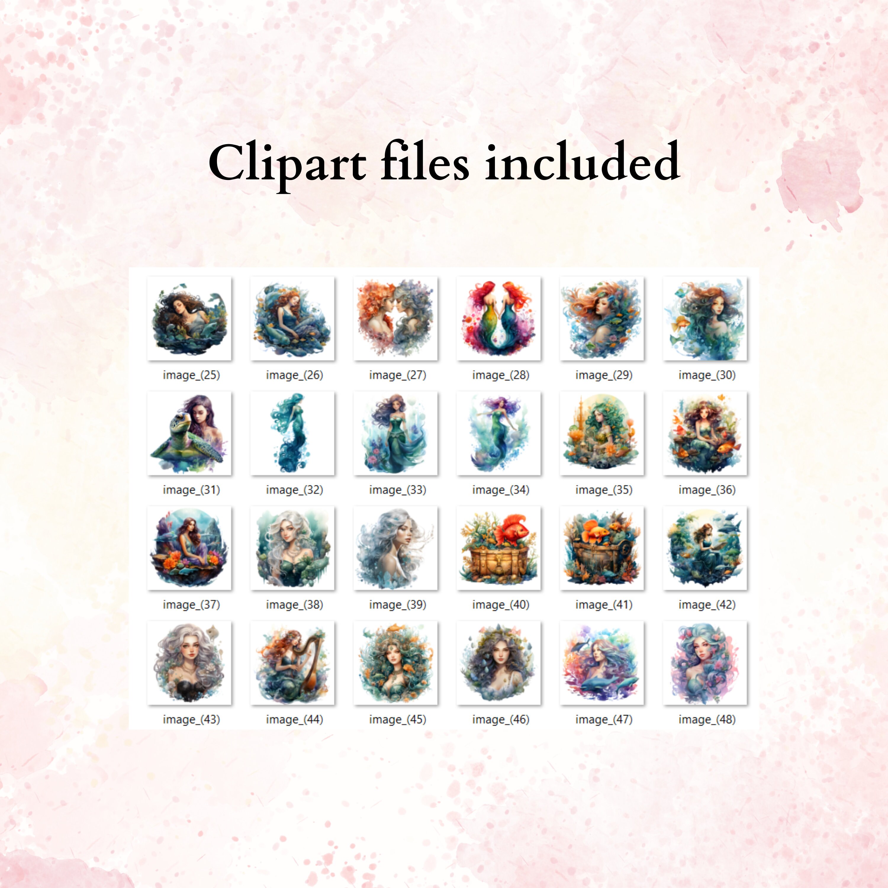 Fantasy Mermaid Clipart, Magical Mermaid, Sea Fairy, Fairy Tale Clipart ...