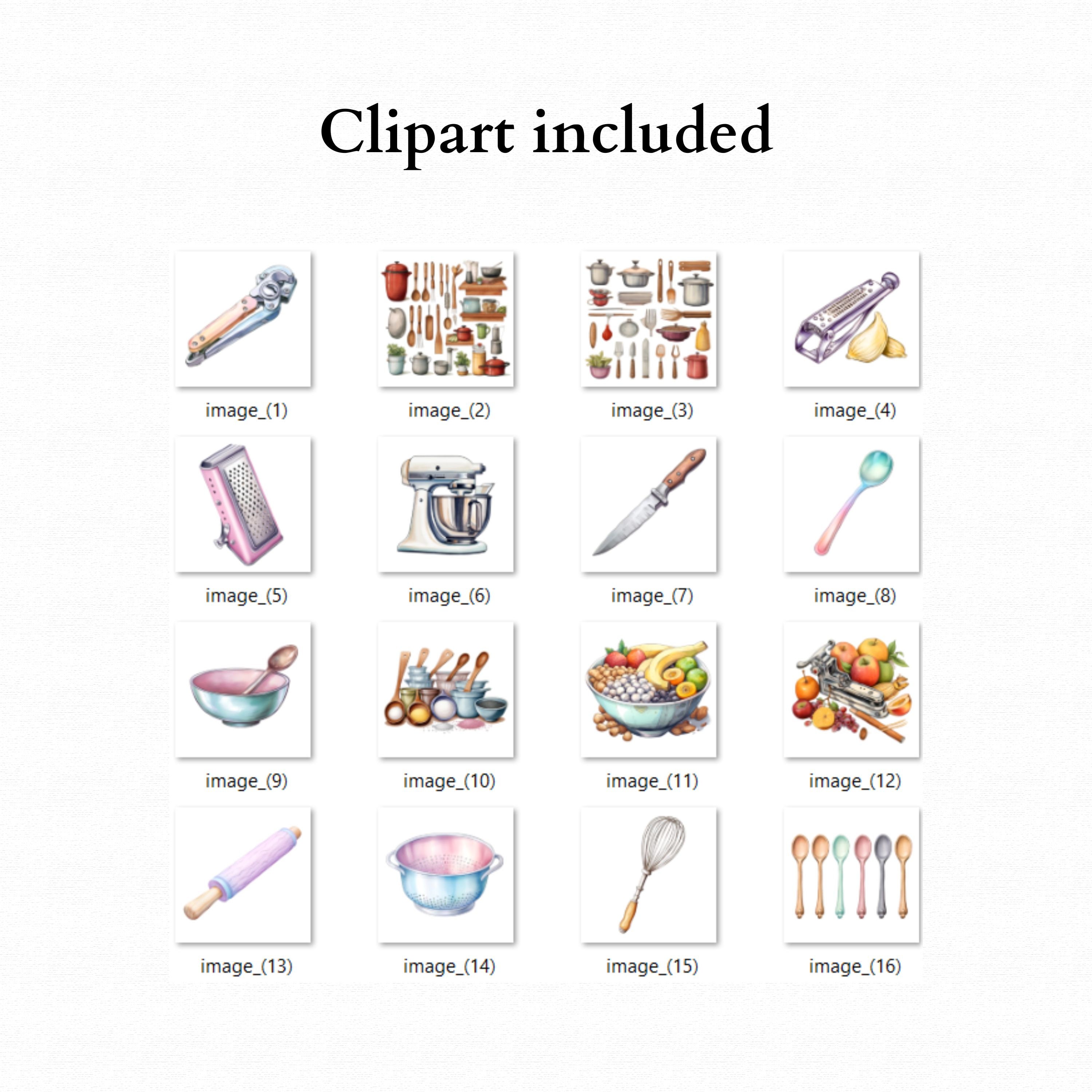 Cooking Utensils Clipart Cooking Clipart Kitchen Utensil - Etsy
