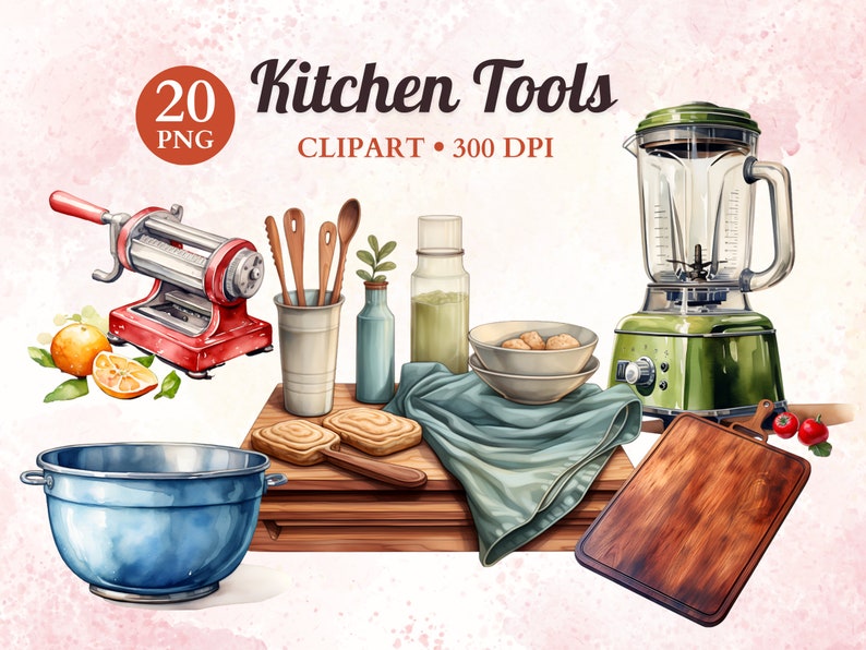 Kitchen Tools Clipart Cooking Tools Kitchen Utensils Chef - Etsy