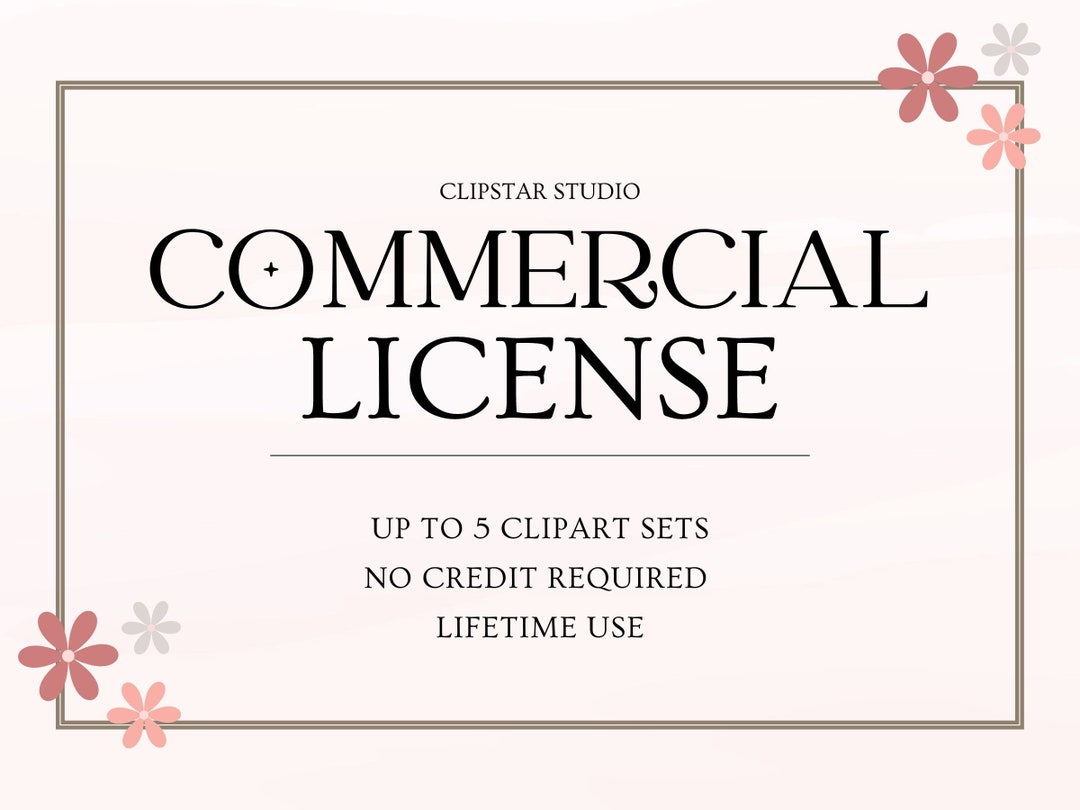 Clipart Commercial License - up to 5 Clipart Sets, One-time Commercial ...