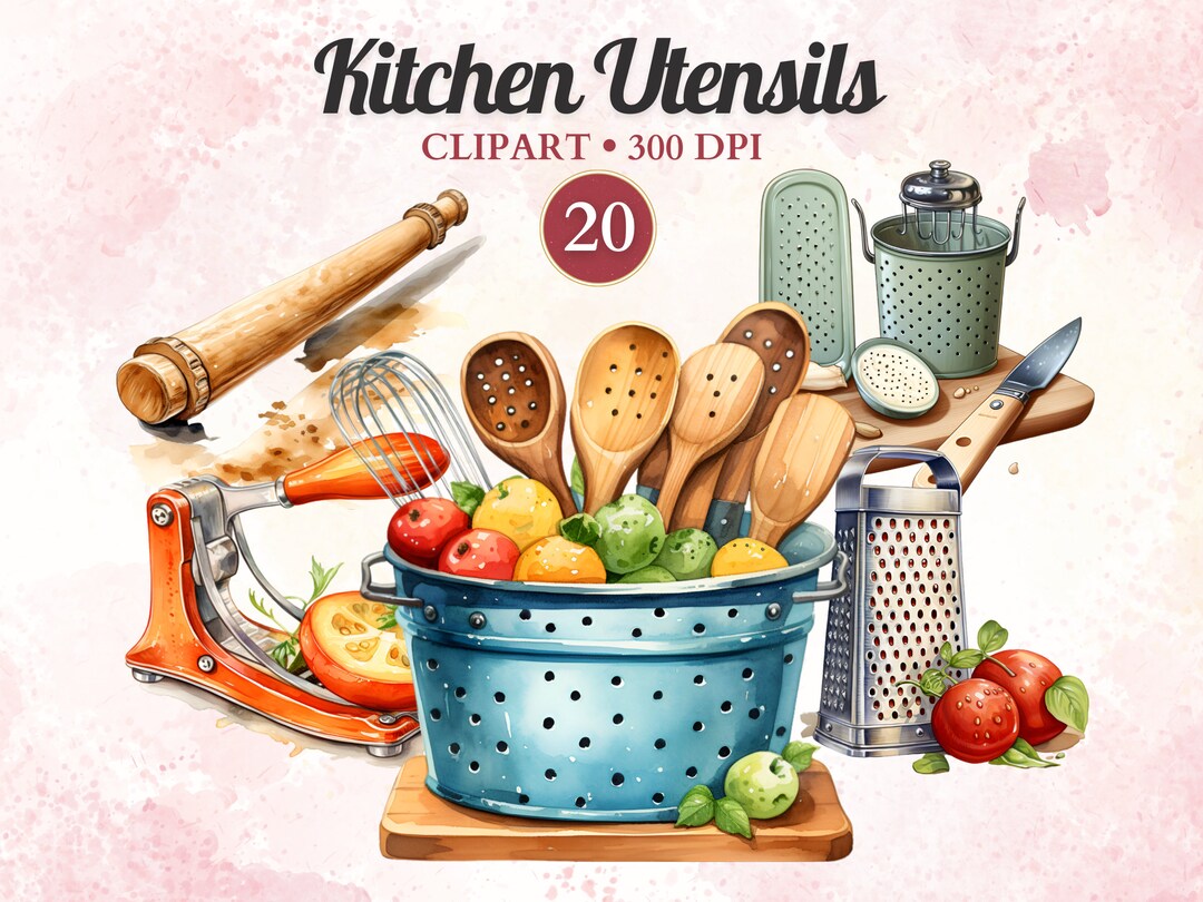 Kitchen Utensils Clipart, Cooking Tools Clipart, Chef Tools, Cook ...