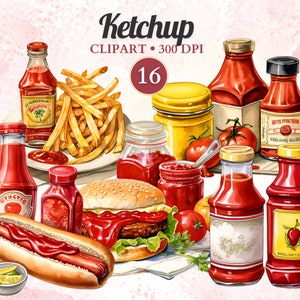 Ketchup Clipart, Ketchup Png, Sauce Clipart, Hamburger, Bbq, Hot Dog ...