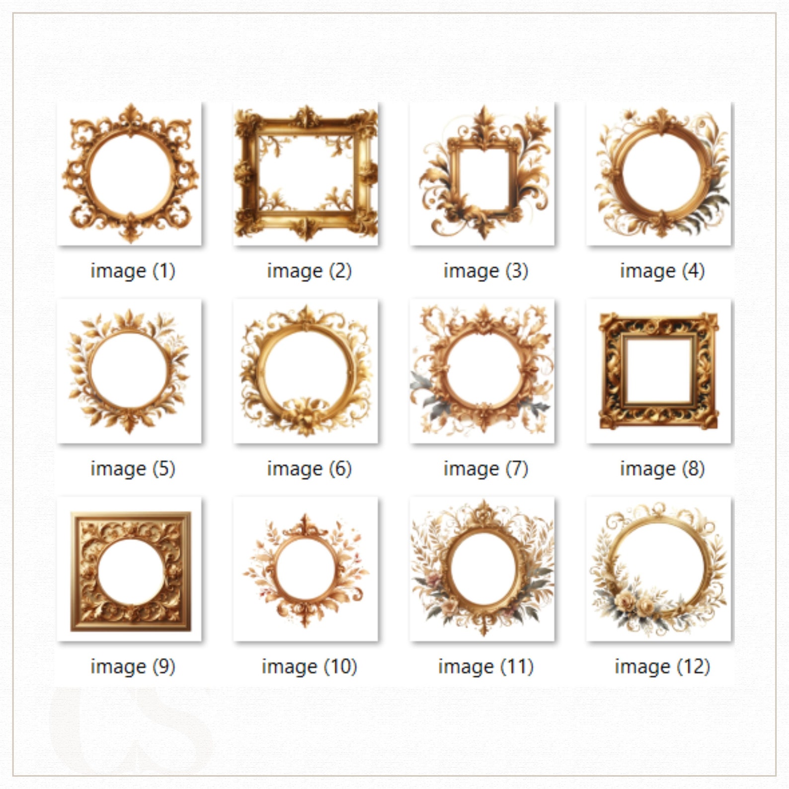 Antique Gold Frame Clipart, Old Printable Frames Png to Ornate Picture ...