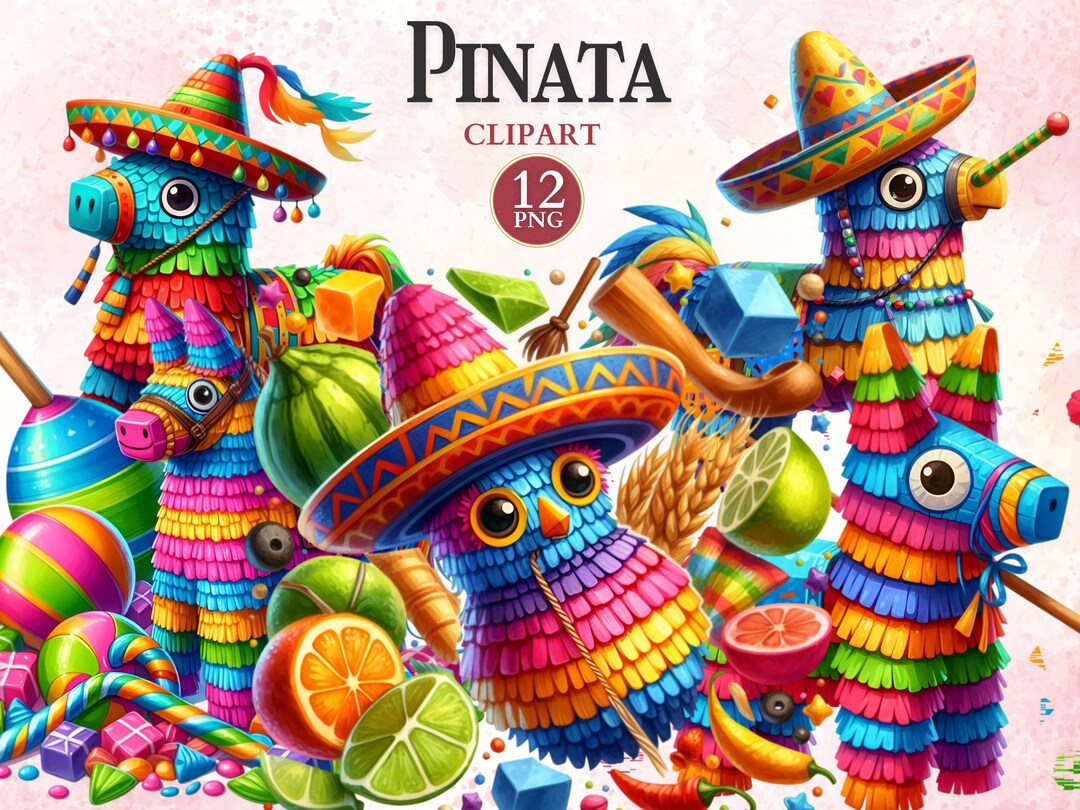 Pinata Clipart, Happy Cinco De Mayo, Sombrero Png, Mexican Fiesta ...