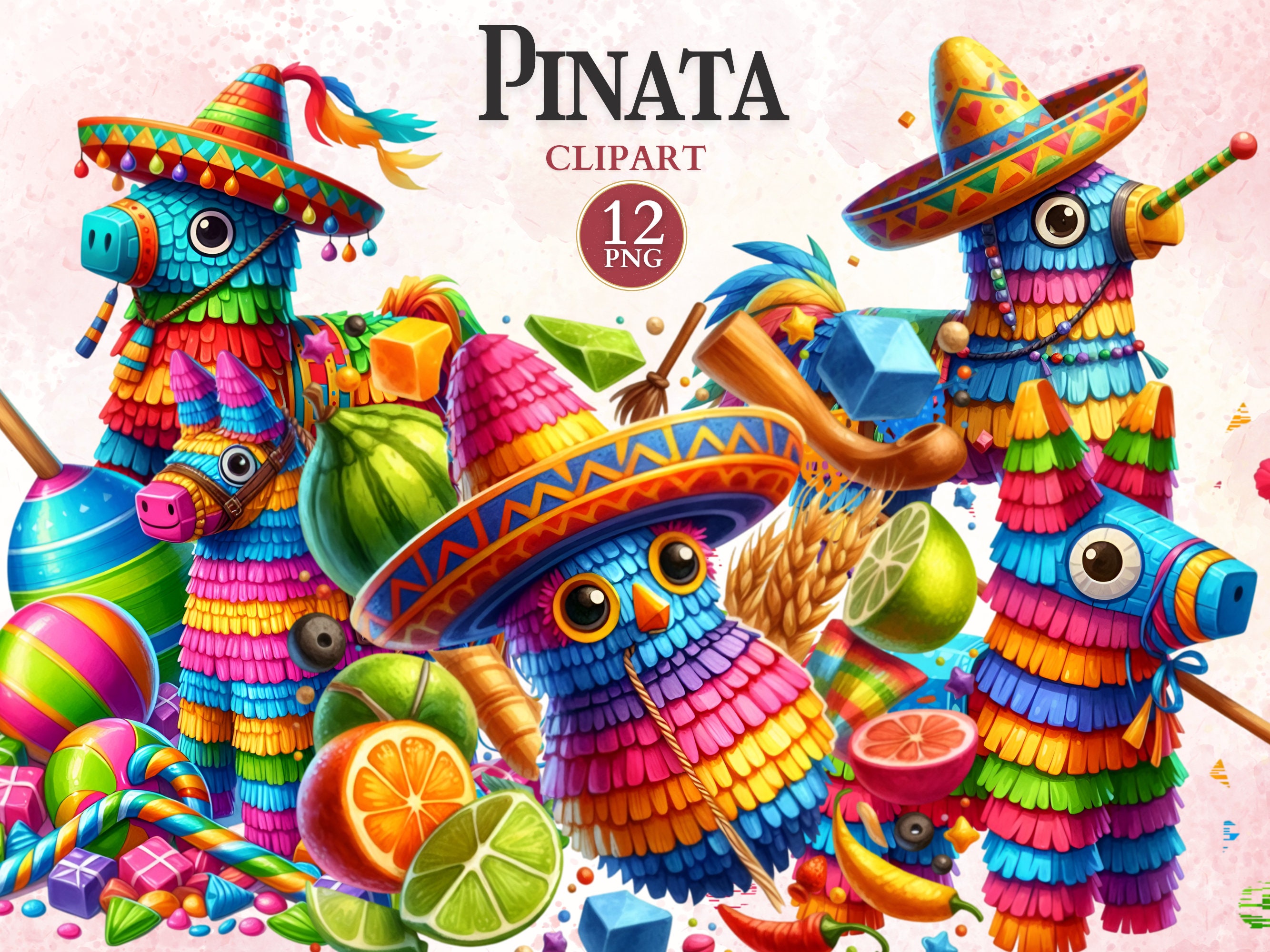 Pinata Clipart, Happy Cinco De Mayo, Sombrero Png, Mexican Fiesta ...