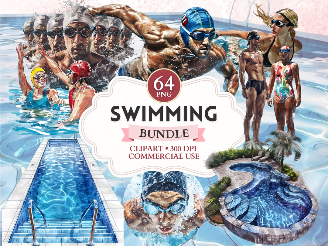 Swimming Clipart Bundle, Swim Png, Swimmer Png, Swimming Pool, Water ...